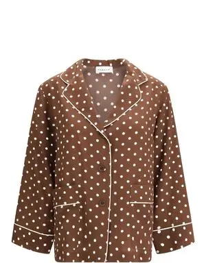 P.a.r.o.s.h Polka-dot Silk Shirt - Brown