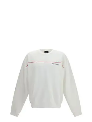 Dsquared2 Cotton Crewneck Sweatshirt With Logo Print - White