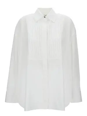 GOLDEN GOOSE Pleated Cotton Shirt With Jewel Buttons - Multicolor