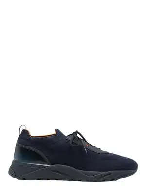 Santoni Calf Leather Low-top Sneakers - Blue