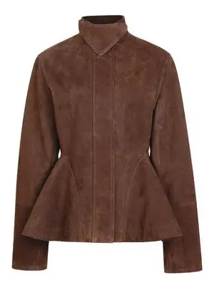 Alaïa Peplum Jacket - Brown