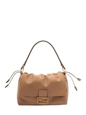 Fendi Mamma Baguette Large Nappa Leather Bag - Brown