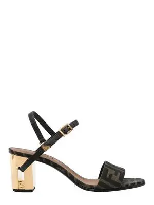 FENDI FENDI FF Jacquard Medium-Heeled Delfina Sandals