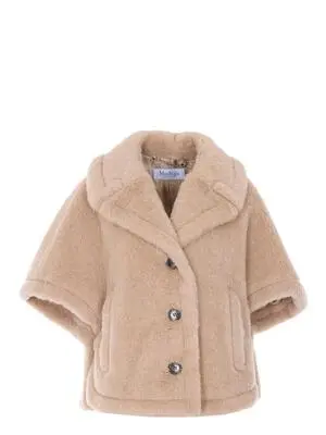Max Mara Max Mara Teddy Effect Cape Cream