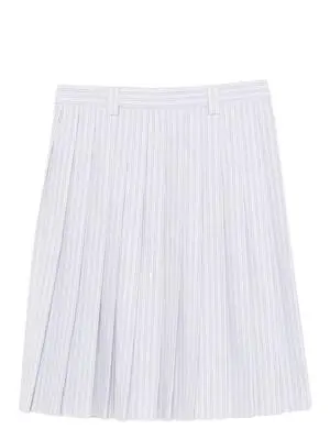 Miu Miu Cotton Midi Skirt With Pleated Design - Multicolor