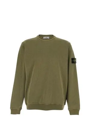 Stone Island Crewneck Sweatshirt With Dropped Shoulders And Logo Patch On Sleeve In Cotton For - Multicolor