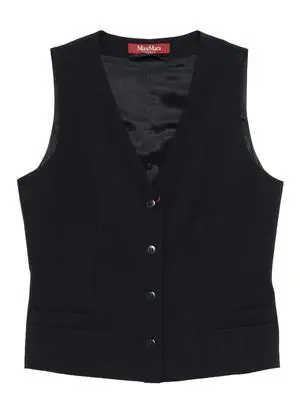 Max Mara V-neck Sleeveless Vest - Blue