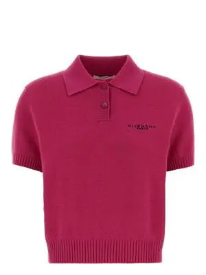 Givenchy GIVENCHY Wool Blend Knit Polo Shirt Pink