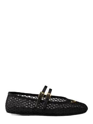 Prada Ballet Flats With Buckle Detailing - Black