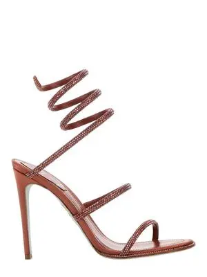 Rene Caovilla Embellished Satin Cleo Sandals - Red