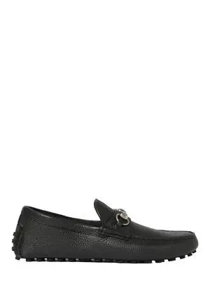 Gucci Calf Leather Loafers With Horsebit Detail - Black