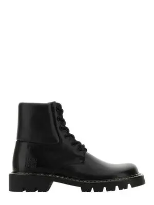 Loewe Leather Sierra Ankle Boots - Black