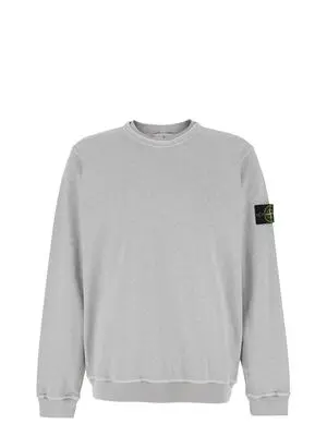 Stone Island STONE ISLAND Cotton Crewneck Sweatshirt With Logo Patch Gray