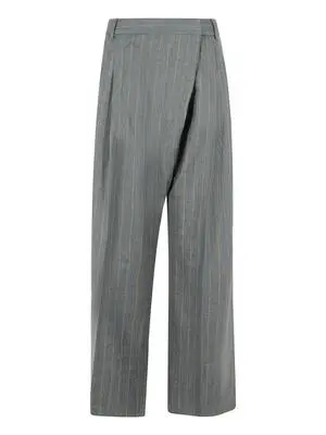 GANNI GANNI Grey Wool Blend Trousers Gray