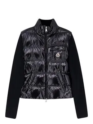 Moncler Down Jacket With Virgin Wool Inserts - Multicolor