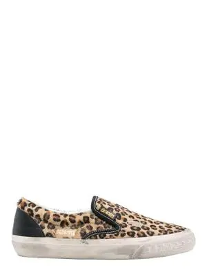 GOLDEN GOOSE Leopard Print Slip-on Sneakers - Multicolor