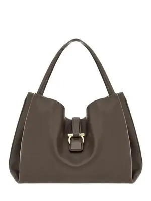 FERRAGAMO FERRAGAMO Medium Leather Shoulder Bag With Statement Buckle Multicolor