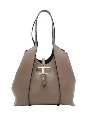 TOD'S Small T Timeless Shopping Bag - Brown