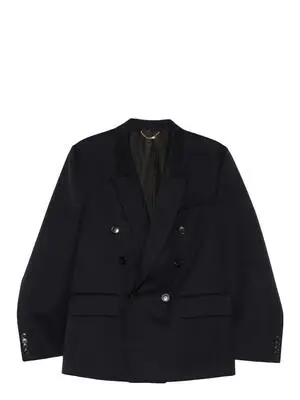 Victoria Beckham Double-breasted Wool Tailored Jacket - Blue