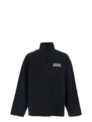 Balenciaga Cotton Half-zip Sweatshirt With Printed Logo - Multicolor