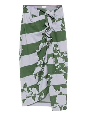 Dries Van Noten DRIES VAN NOTEN Cotton Wrap Skirt With Graphic Print Multicolor