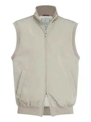 Brunello Cucinelli Zip-up High-neck Padded Vest - Cream