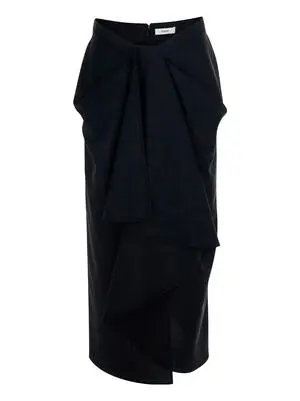 Givenchy Black Wrap Design Pencil Skirt - Multicolor