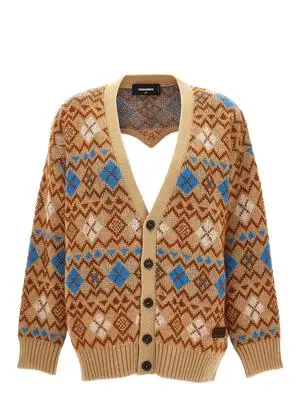 Dsquared2 Heart Vintage Shetland Cardigan - Multicolor