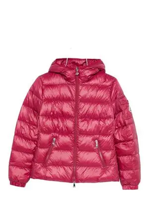 Moncler MONCLER Short Down Jacket With Hood And Logo Patch Multicolor