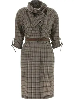 Burberry Embroidered Stretch Wool Dress - Multicolor