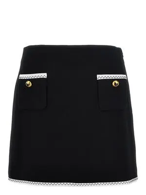 Moschino Heart Button Crepe Skirt - Multicolor