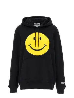 Moschino Smiley Cotton Hoodie - Black