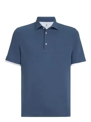 BRUNELLO CUCINELLI Brunello Cucinelli Blue Polo Shirts Men