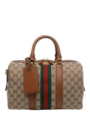 Gucci Ophidia Gg Supreme Boston Bag - Brown