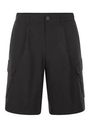 Herno Technical Fabric Cargo Bermuda Shorts - Black