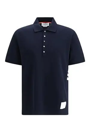 Thom Browne Classic Piqué 4-bar Polo - Blue