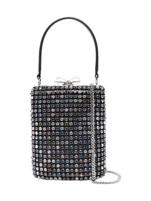 SELF-PORTRAIT SELF-PORTRAIT Crystal-Embellished Top Handle Bag Black