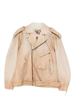 GOLDEN GOOSE Journey' Leather Biker Jacket - Multicolor