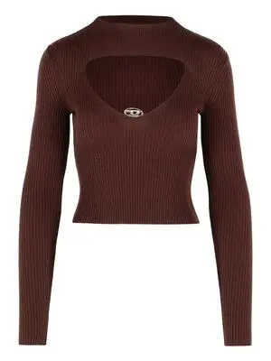 DIESEL® DIESEL "m-olina" Redwood Wool Sweater With Cut-Out Detail Multicolor