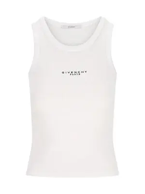 Givenchy Slim-fit Cotton Tank Top With Paris Print - White
