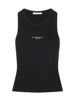 Givenchy Slim-fit Cotton Tank Top With Paris Print - Black