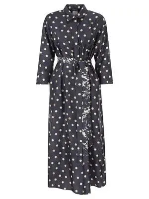Max Mara Smleva Printed Silk Twill Dress - Blue