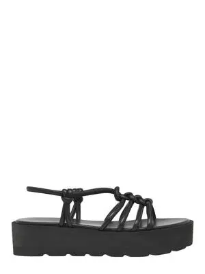 GIANVITO ROSSI Hebe Leather Knot Detail Flatform Sandals - Multicolor