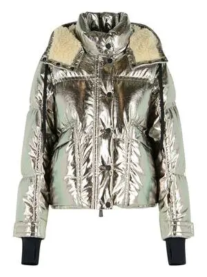 Moncler Celaque Metallic Puffer Jacket - Silver