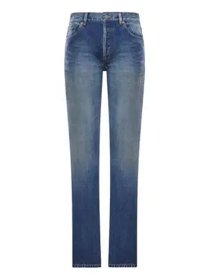 Saint Laurent Straight Leg Denim Jeans - Multicolor
