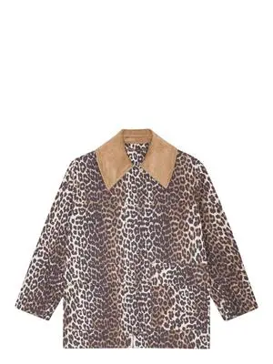 GANNI Organic Cotton Jacket With Animal Print - Multicolor