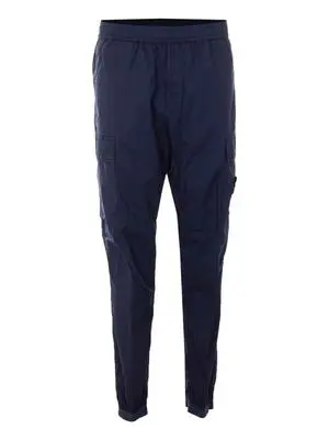 Stone Island Logo Cargo Pants - Blue