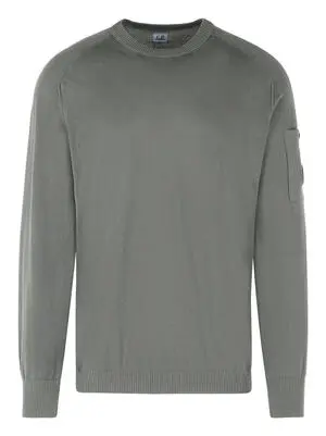 C.P. COMPANY Cotton Crew Neck Sweater - Gray