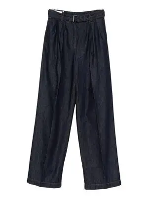 Dries Van Noten DRIES VAN NOTEN Pleated High-Waist Cotton Trousers Multicolor