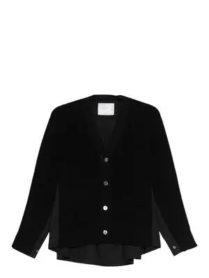 Sacai Cotton Cardigan With Panel Detail - Multicolor